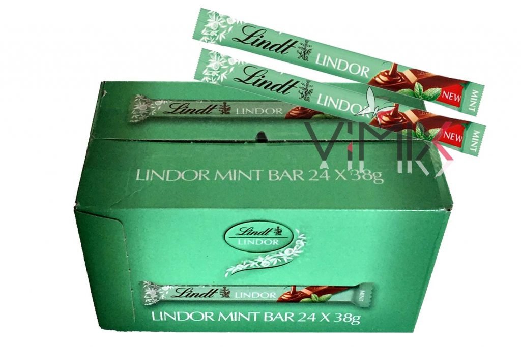 LINDT LINDOR MILK CHOCOLATE BAR MINT – 38 G – Sajna's Nuts and Fruits